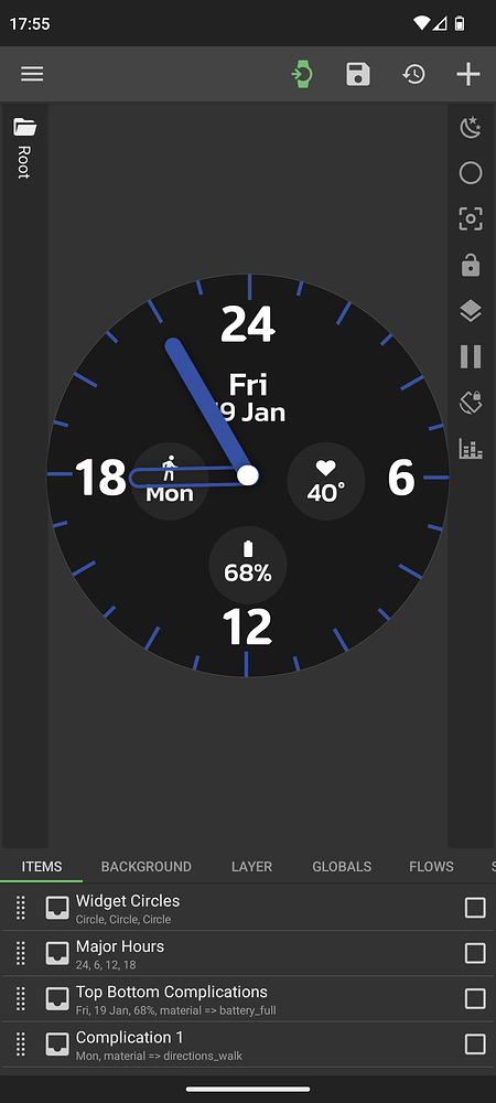 24 hour Analog watchface - Share - Kustom Forum