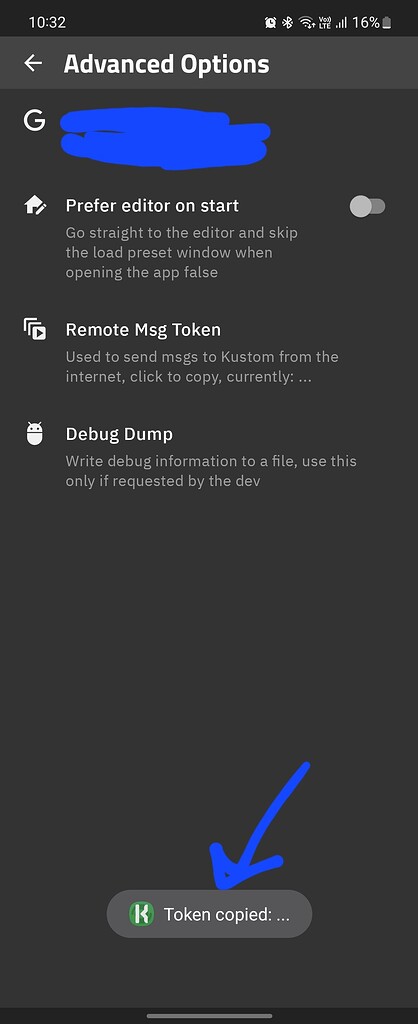 I cant access Remote msg token - Issues - Kustom Forum